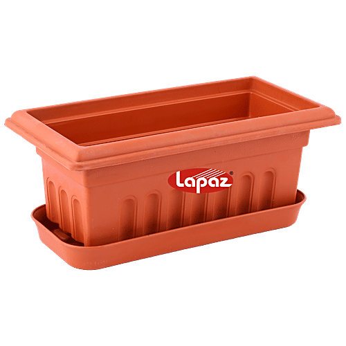 Buy Janata Planter With Tray - No.10, Rectangle, Plastic, For Indoor ...