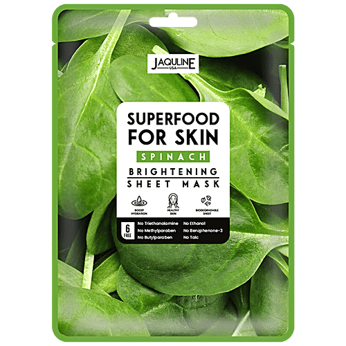 Buy Jaquline USA Superfood Sheet Mask - Spinach, For Brightening Skin ...