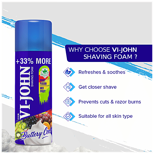 Buy VI-JOHN Shaving Foam - Fruit Fusion, Prevents Cuts & Razor Burns ...