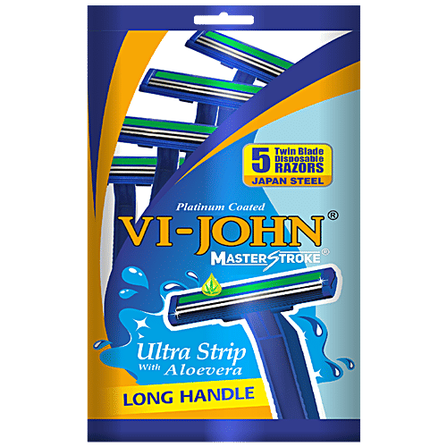 Buy VI-JOHN Master Stroke Twin Blade Disposable Razors - Ultra Strip ...