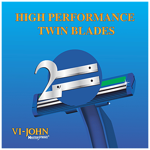 Buy VI-JOHN Master Stroke Twin Blade Disposable Razors - Ultra Strip ...