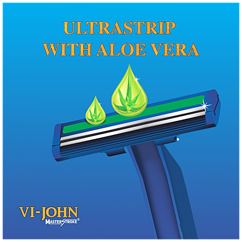 Buy VI-JOHN Master Stroke Twin Blade Disposable Razors - Ultra Strip ...