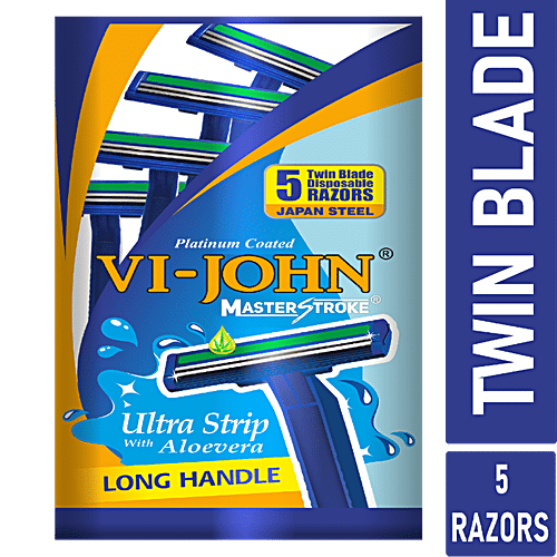 Buy VI-JOHN Master Stroke Twin Blade Disposable Razors - Ultra Strip ...
