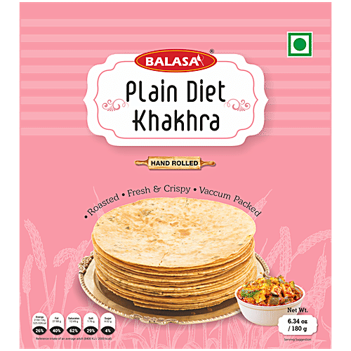 Buy Balasa Plain Diet Khakhra - Roasted, Fresh & Crispy, Hand Rolled ...