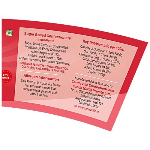 Buy CandyVille Froot Fab Flavoured Candy - Strawberry, Refreshing Taste ...