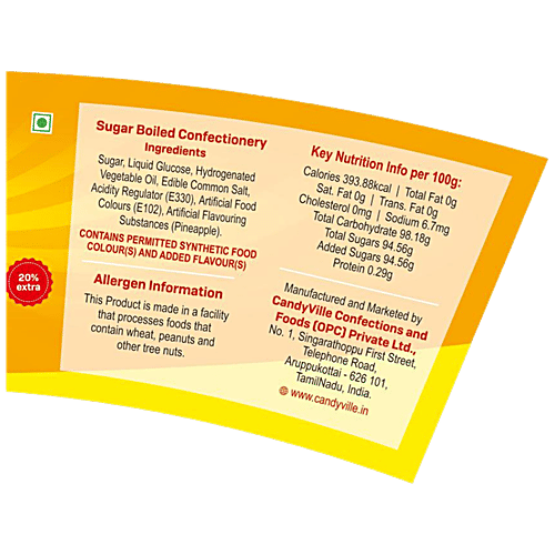 Buy CandyVille Froot Fab Flavoured Candy - Pineapple, Refreshing Taste ...