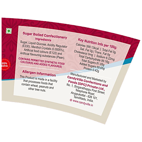 Buy CandyVille Mint Mello Flavoured Candy - Paan & Mint, Refreshing ...