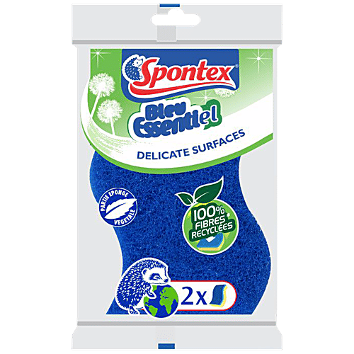 Buy Spontex Bleu Essential Non-Scratch Sponge - Cellulose Scrubber, For ...