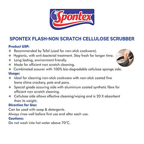Buy Spontex Flash Sponge - Efficient Non-Scratch Cleaner, Ideal For Non ...