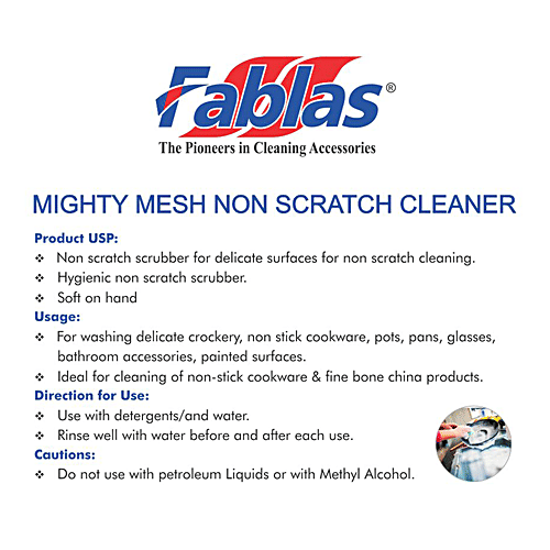 Buy Fablas Mighty Mesh Non-Scratch Cleaner - Soft On Hands, Ideal For ...