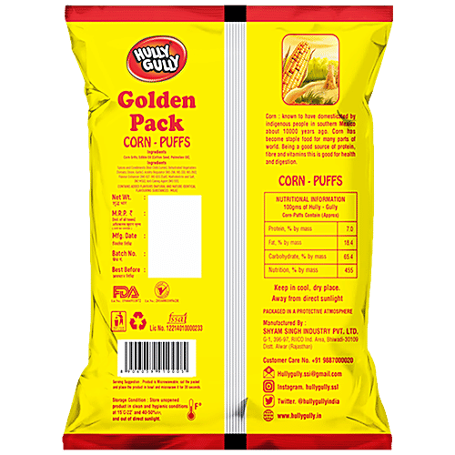 Buy Hully Gully Corn-Puffs - Magic Masala, Baked, Golden Pack Online at ...