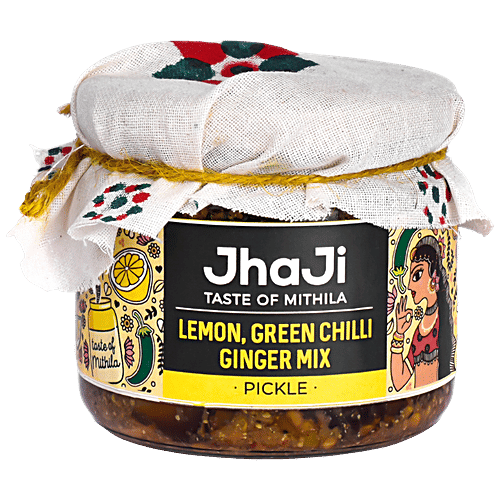 Buy JhaJi Lemon, Green Chilli & Ginger Mixed Pickle - Tangy, Spicy ...