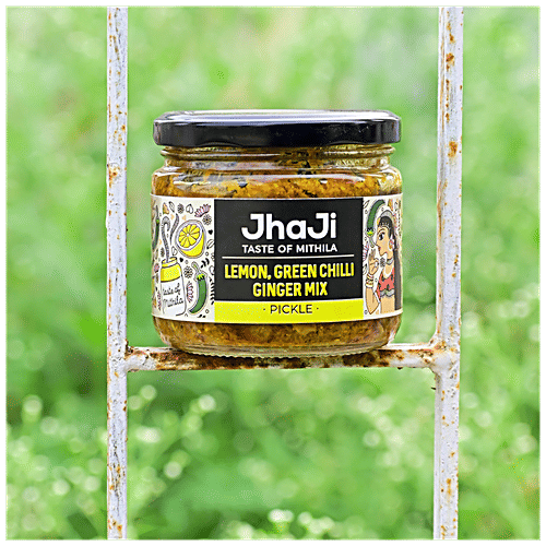 Buy JhaJi Lemon, Green Chilli & Ginger Mixed Pickle - Tangy, Spicy ...