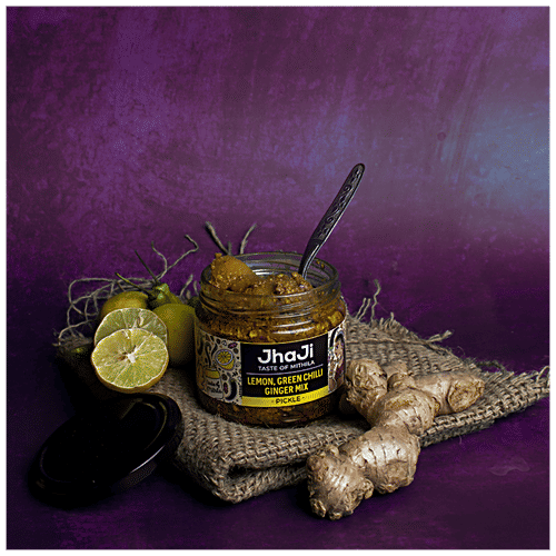 Buy JhaJi Lemon, Green Chilli & Ginger Mixed Pickle - Tangy, Spicy ...