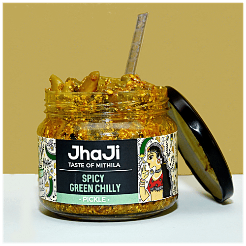 Buy JhaJi Spicy Green Chilli Pickle - Tangy, Spicy, Sour Online at Best ...