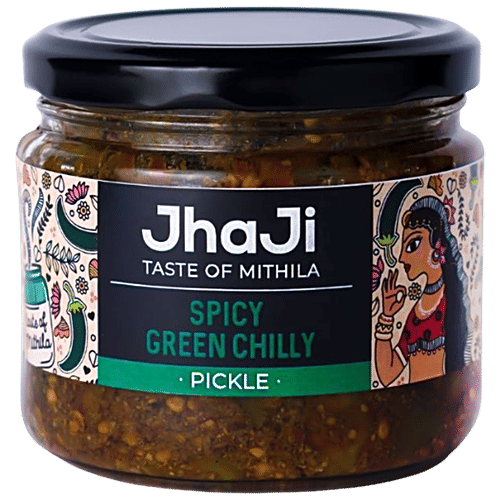 Buy JhaJi Spicy Green Chilli Pickle - Tangy, Spicy, Sour Online at Best ...