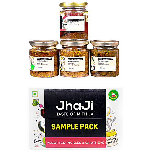 Buy JhaJi Pickles - Mithila Special Mango, Lal Mirch Bharua, Lemon ...