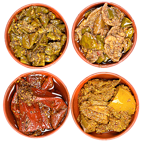 Buy JhaJi Pickles - Mithila Special Mango, Lal Mirch Bharua, Lemon ...