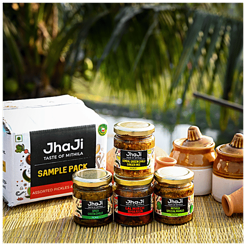 Buy JhaJi Pickles - Mithila Special Mango, Lal Mirch Bharua, Lemon ...