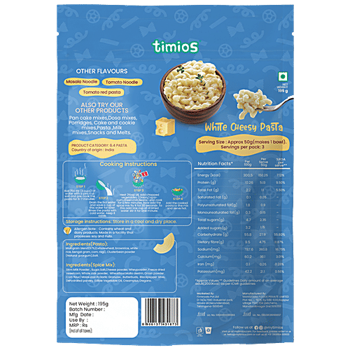 Buy Timios Multigrain Pasta - White Cheesy, No-Maida Online at Best ...