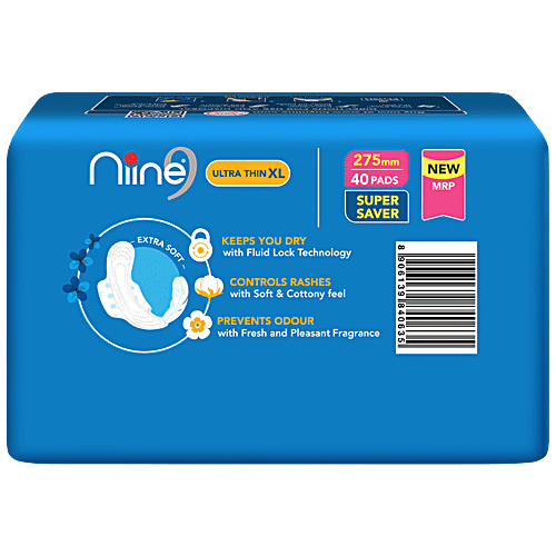Buy Niine Naturally Soft Sanitary Napkins - Ultra Thin, Rash-Free, 275 ...
