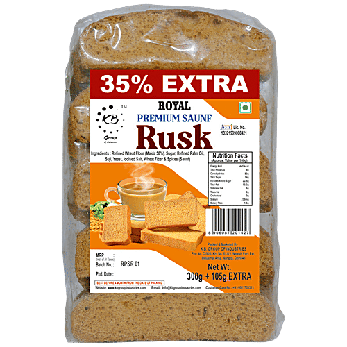 Buy Royal Premium Saunf Rusk - Crispy & Crunchy, Tea Time Snack Online ...