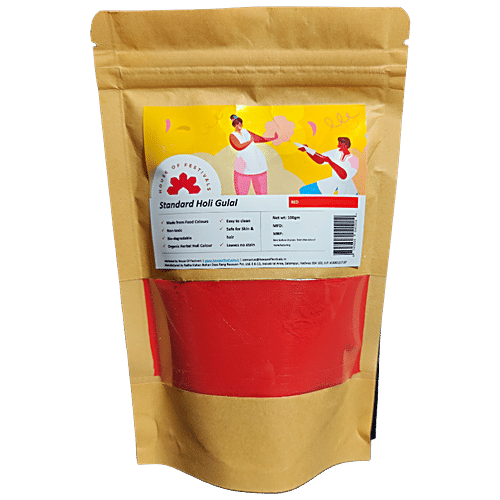 Buy House of Festivals Standard Organic Herbal Holi Colour/Gulal - Red ...