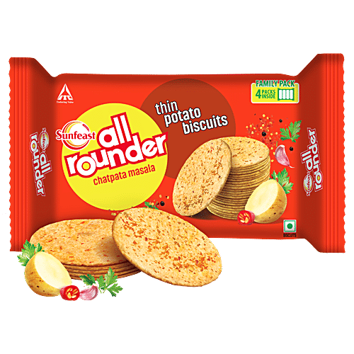 Buy Sunfeast All Rounder, Thin, Light & Crunchy Potato Biscuit With ...