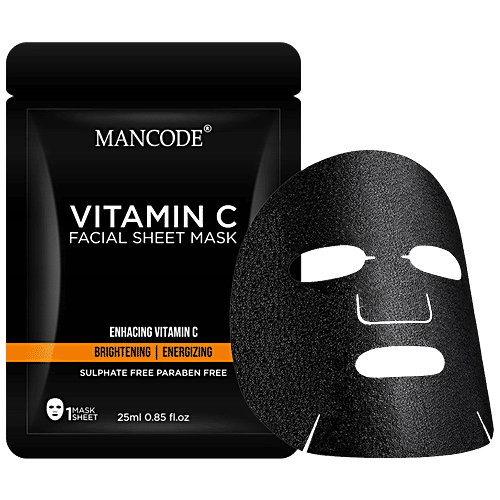 Buy Mancode Vitamin C Facial Sheet Mask - Brightening & Energising Online at Best Price of Rs ...