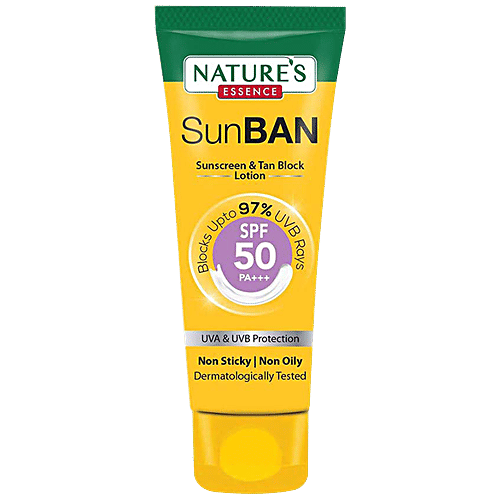 Buy Natures Essence SunBan Sunscreen & Tan Block Lotion - SPF 50 PA ...