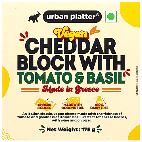 Buy Urban Platter Vegan Cheddar Block - With Tomato & Basil Cheese ...
