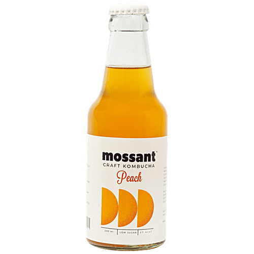 Buy Mossant Peach Kombucha - Low Sugar, Non Alcoholic Sparkling Tea ...