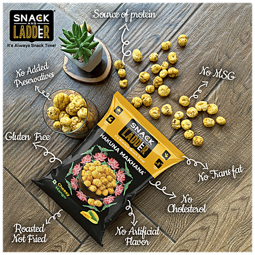 Buy SNACK AND LADDER Hakuna Makhana - Cheesy Mango, Roasted, Gluten ...