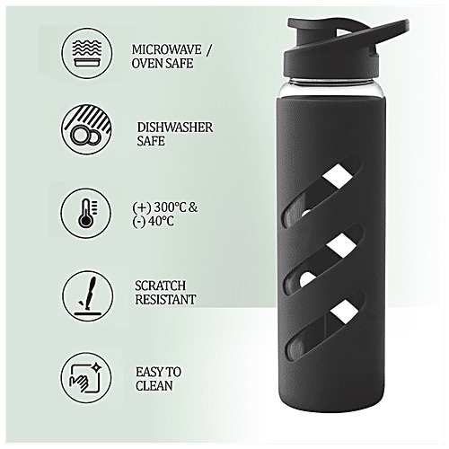 Buy Treo Proteger Borosilicate Glass Bottle With Silicon Protector ...