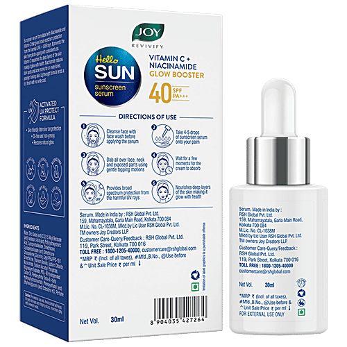 Buy Joy Revive Hello Sun Sunscreen Serum - SPF 40, PA+++, With Vitamin ...