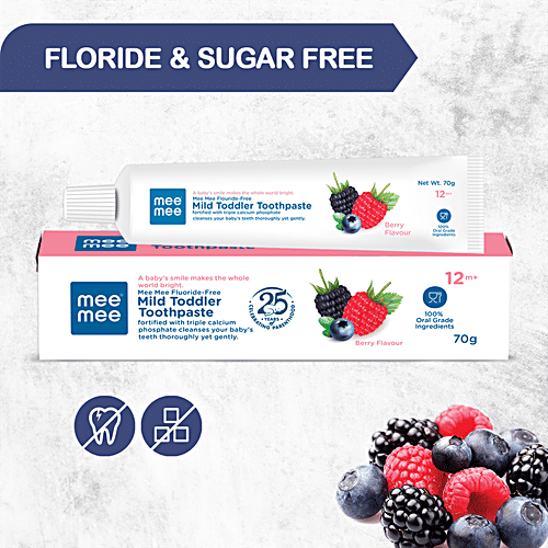 Buy Mee Mee Mild Toddler Toothpaste - Berry Flavour, Fluoride-Free ...
