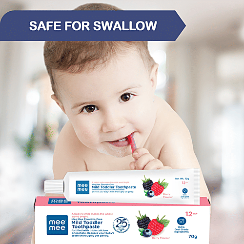 Buy Mee Mee Mild Toddler Toothpaste - Berry Flavour, Fluoride-Free ...