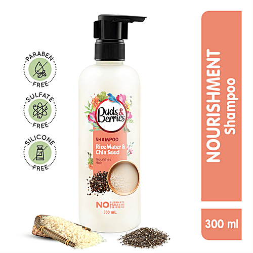 Buy Buds & Berries Nourishment Shampoo - Rice Water & Chia Seed, For ...