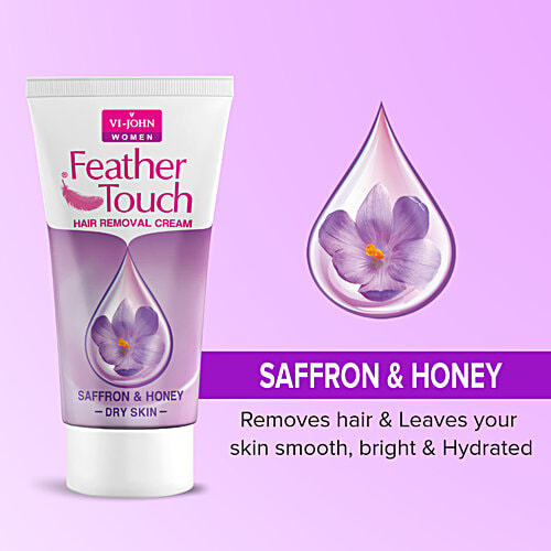 Buy VI-JOHN Feather Touch Hair Removal Cream - Honey & Saffron, For Dry Skin Online at Best ...