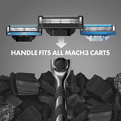 Buy Gillette Mach3 Charcoal Shaving Razor Blades - Lubastrip For A ...