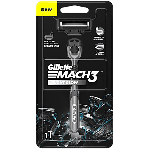 Buy Gillette Mach3 Charcoal Shaving Razor for Men with New Enhanced ...