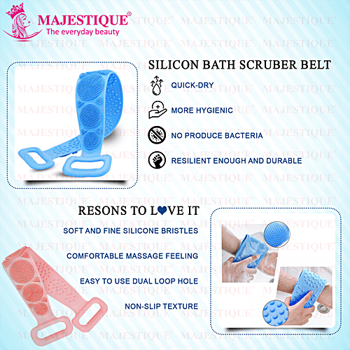 Buy MAJESTIQUE Silicone Bath Body & Skin Brush Belt - BA209, Assorted ...