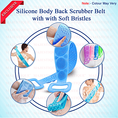 Buy MAJESTIQUE Silicone Bath Body & Skin Brush Belt - BA209, Assorted ...
