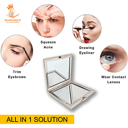 Buy MAJESTIQUE Small Compact Mirror - Square, FC87, Assorted Colour Online at Best Price of Rs ...