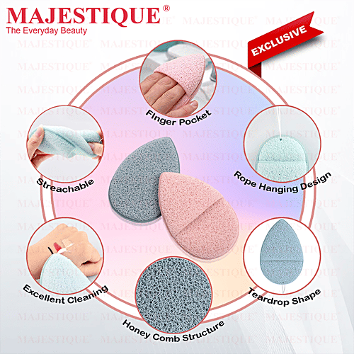 Buy MAJESTIQUE Finger & Makeup Sponge - For Facial Cleaning, CMB538 ...