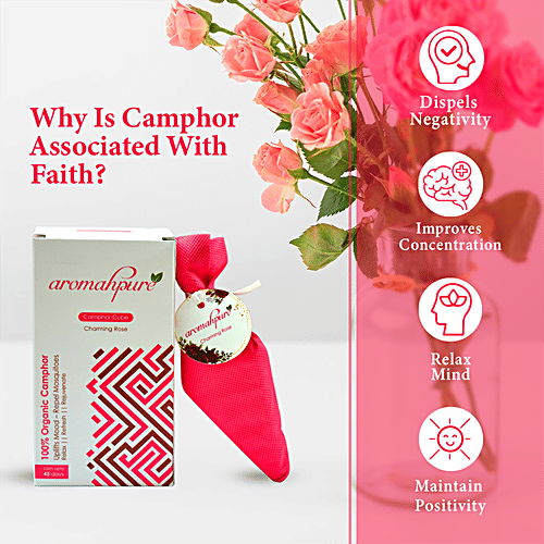 Buy Aromahpure Camphor Cube - Charming Rose, 100% Pure & Organic, Long ...