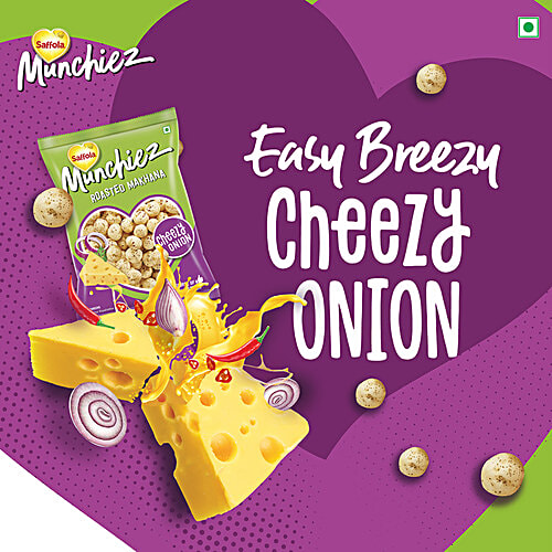 Buy Saffola Munchiez Roasted Makhana - Cheezy Onion, Rich Source Of ...