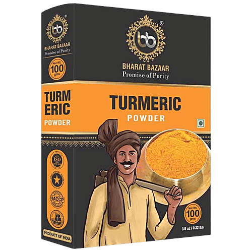Buy Bharat Bazaar Turmeric Powder - 100% Pure, No Added Colours Online ...