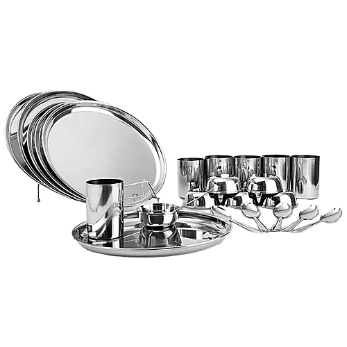 Buy Omega Dinner Set - Stainless Steel, Rust Proof, Dishwasher Safe ...