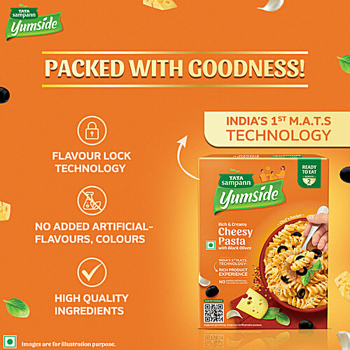 Buy Tata Sampann Yumside Cheesy Pasta With Black Olives - Rich & Creamy ...